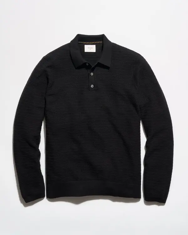 Billy Reid Long Sleeve Lachlan Links Polo - Black