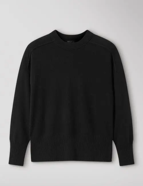 Whistles 100% Cashmere Seam Crew Neck Sweater