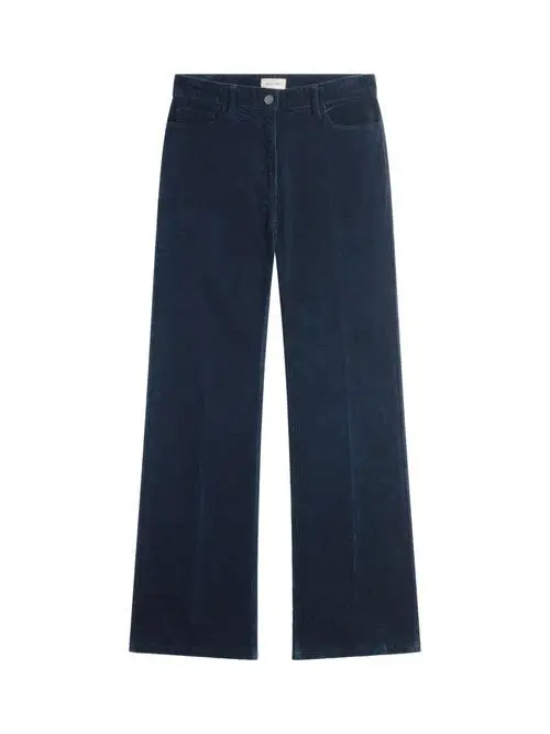 Gerard Darel Mag Wide Leg Corduroy Trousers - Navy Blue