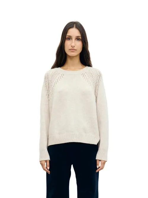 Gerard Darel Risa Openwork Knit Sweater - Natural