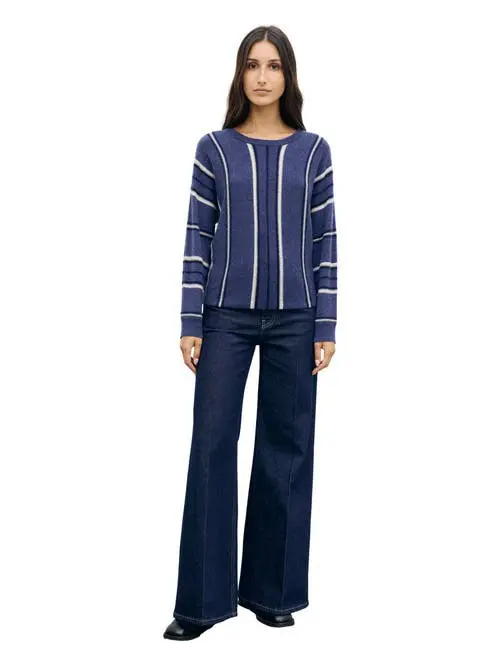 Gerard Darel Ricki 100% Cashmere Striped Sweater