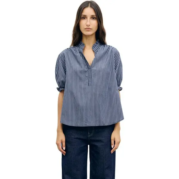 Gerard Darel Louann Short Tie Sleeve Blouse
