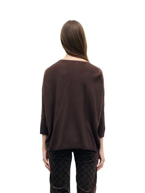 Gerard Darel Resa 100% Cashmere V-neck Sweater - Brown
