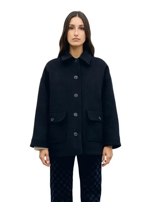 Gerard Darel Alee Oversized Coat - Black