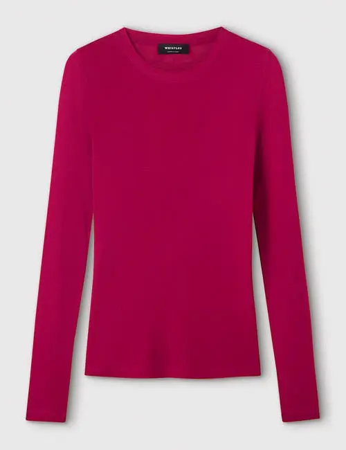 Whistles Wool Mix Jersey Crew Neck Top