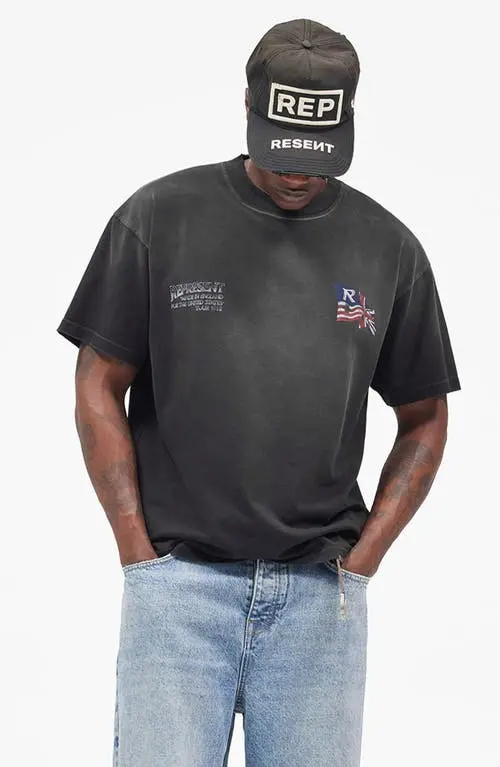 REPRESENT Eagle Logo Graphic T-shirt - Black