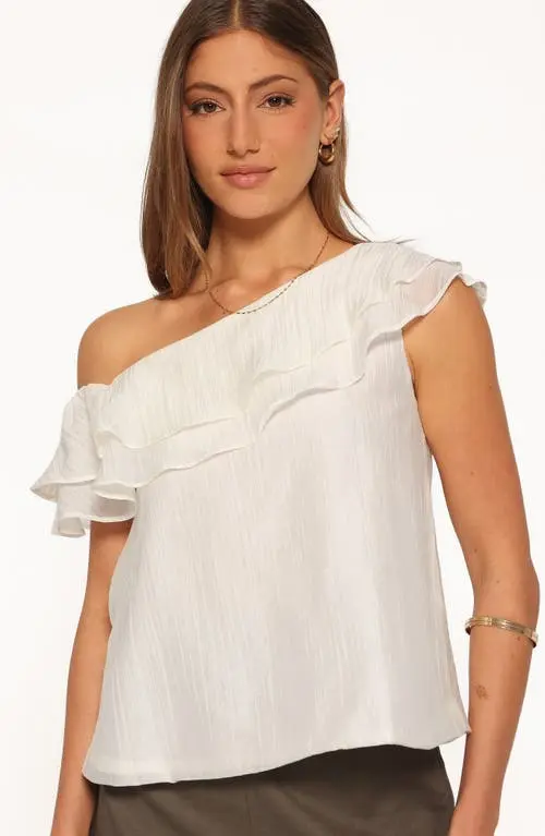 PETAL & PUP Veana One Shoulder Top - Cream