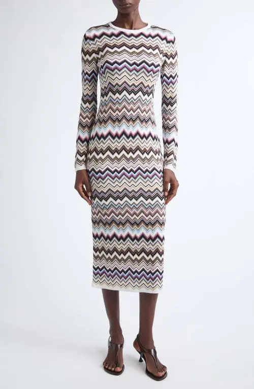 Missoni Zigzag Long Sleeve Maxi Dress - Smspl