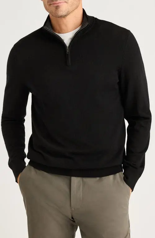 Bonobos Merino Wool Quarter Zip Sweater - Black