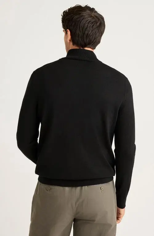 Bonobos Merino Wool Quarter Zip Sweater - Black