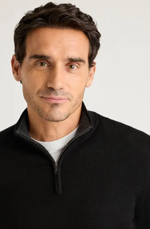Bonobos Merino Wool Quarter Zip Sweater - Black