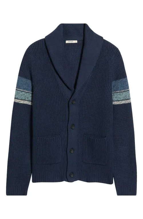 Marine Layer Varsity Shawl Collar Cotton Blend Cardigan