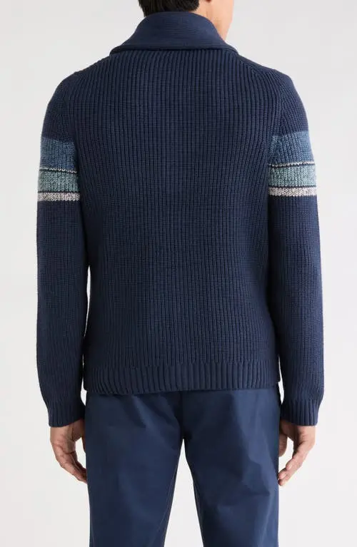 Marine Layer Varsity Shawl Collar Cotton Blend Cardigan