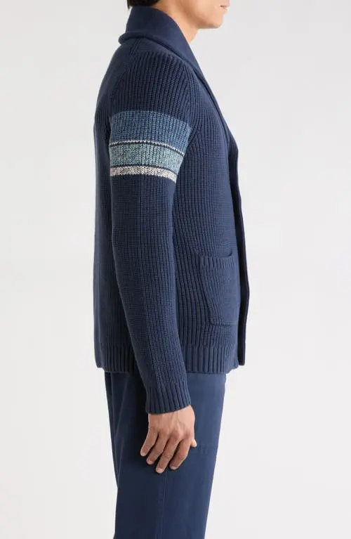 Marine Layer Varsity Shawl Collar Cotton Blend Cardigan