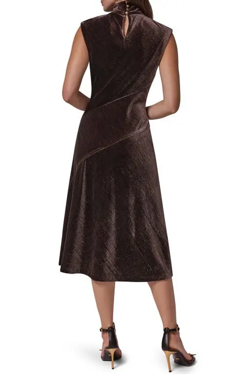Donna Karan New York Metallic Plissè Midi Dress