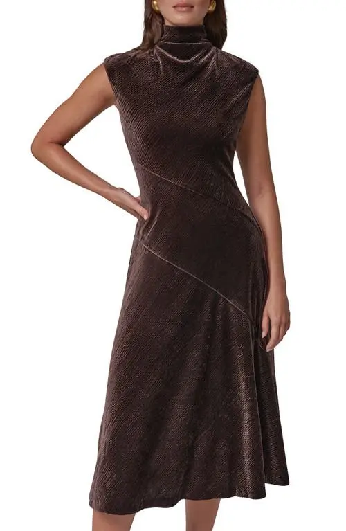 Donna Karan New York Metallic Plissè Midi Dress