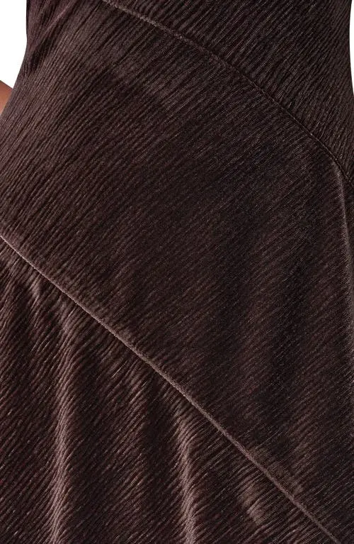 Donna Karan New York Metallic Plissè Midi Dress