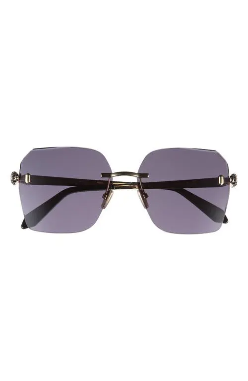 BVLGARI Serpenti Forever Rimless Square Sunglasses - Gold/smoke