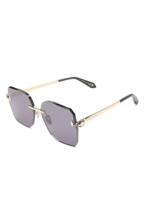 BVLGARI Serpenti Forever Rimless Square Sunglasses - Gold/smoke