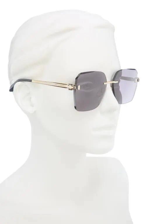 BVLGARI Serpenti Forever Rimless Square Sunglasses - Gold/smoke