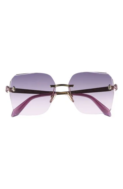 BVLGARI Serpenti Forever Rimless Square Sunglasses - Gold/violet