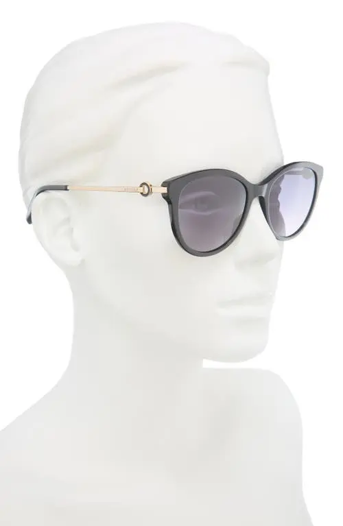 BVLGARI Gradient Round Sunglasses - Shiny Black/gradient Smoke