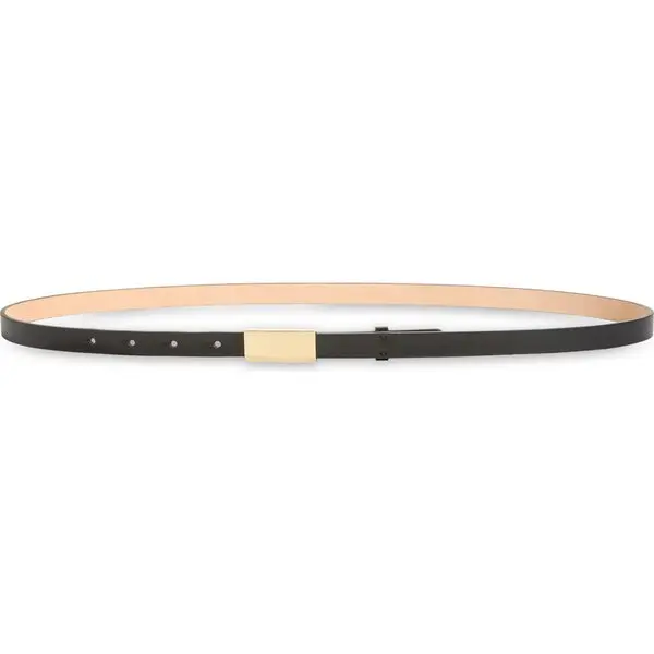 Victoria Beckham Portofino Mirror Skinny Leather Belt - Black