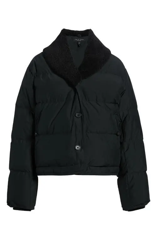 Rag & Bone Angie Faux Shearling Trim Puffer Jacket