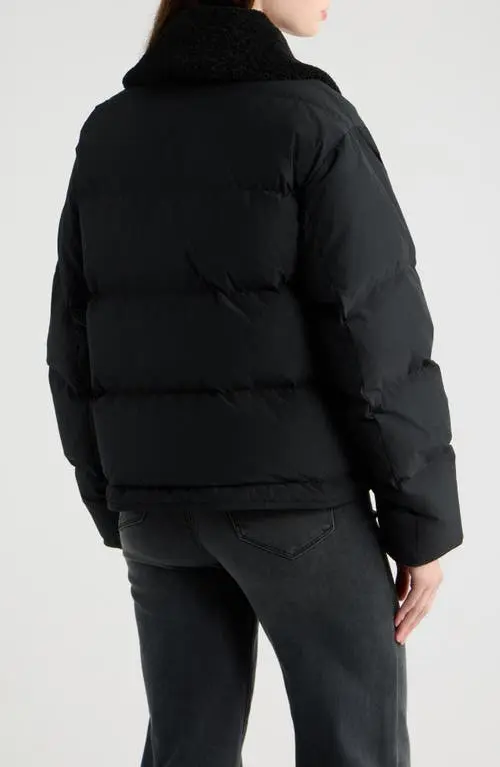 Rag & Bone Angie Faux Shearling Trim Puffer Jacket - Black