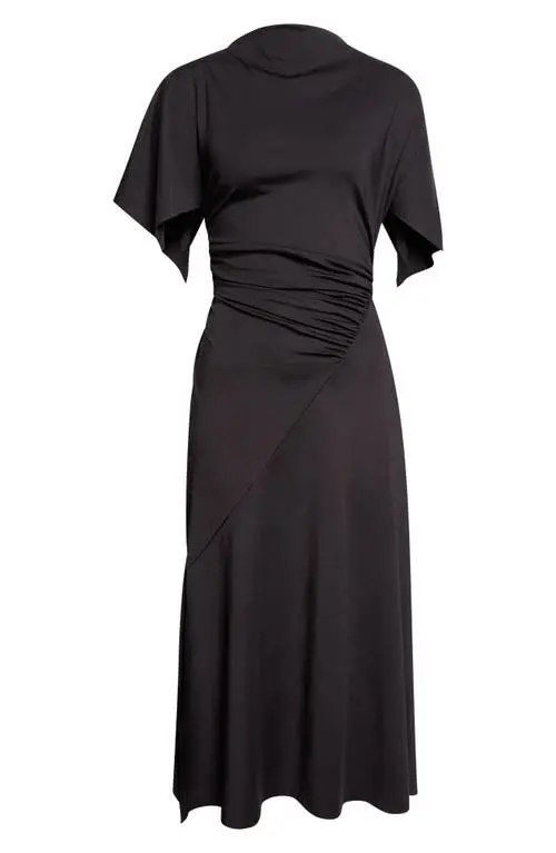 Victoria Beckham Blousey Midi Dress - Black