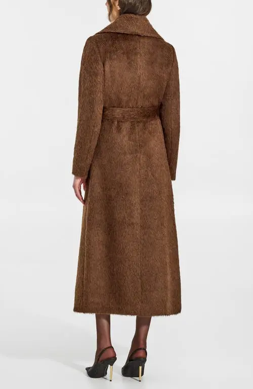 Sentaler Suri Alpaca Blend Shawl Collar Wrap Coat