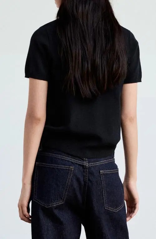 Mango Stripe Collar Polo Sweater