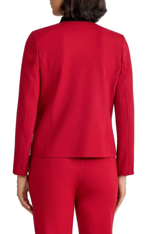 KASPER Faux Double Breasted Jacket - Fire Red