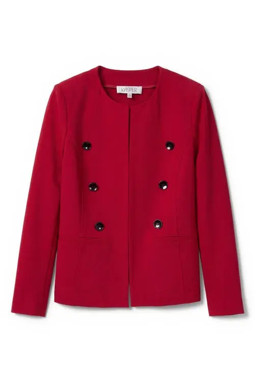 KASPER Faux Double Breasted Jacket - Fire Red