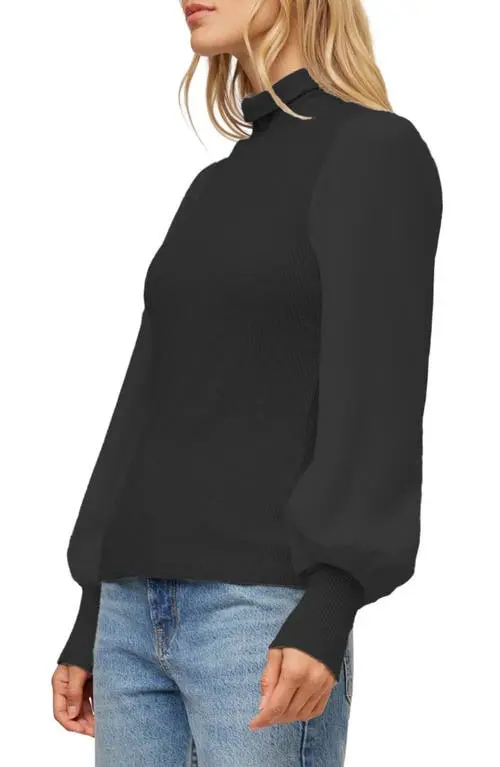 Fifteen Twenty Lisette Mixed Media Turtleneck Top