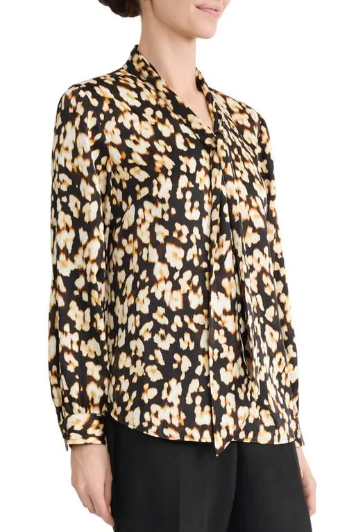 KASPER Tie Neck Satin Top