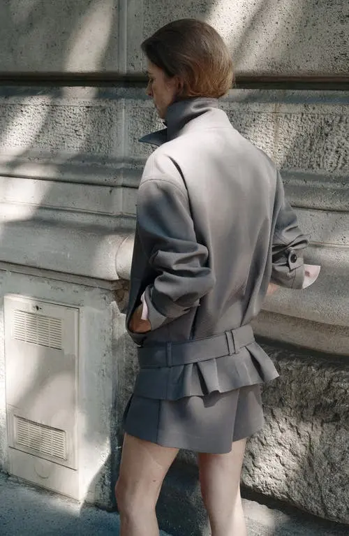 Mango Funnel Neck Trench Coat With Belt