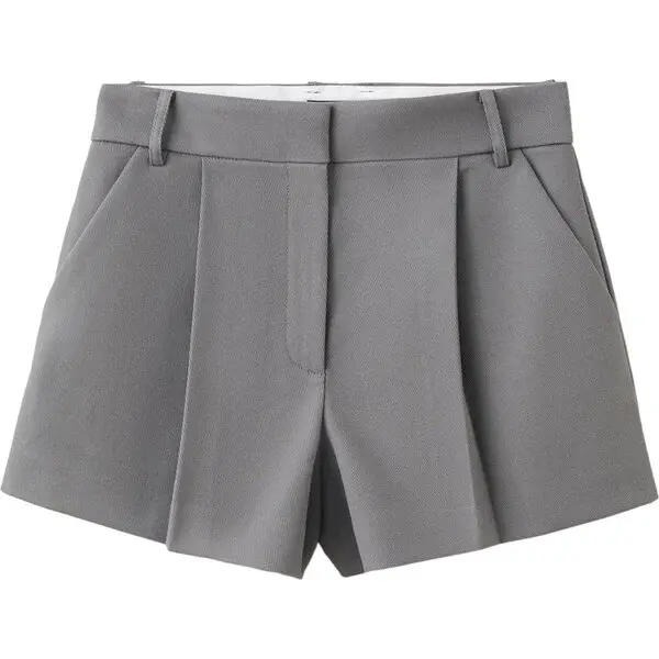 Mango Pleated Straight Leg Shorts