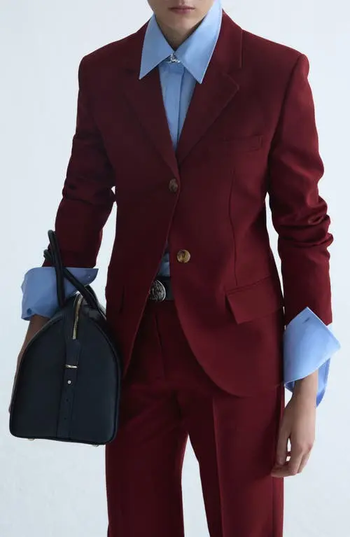 Mango Wool Blend Suit Blazer