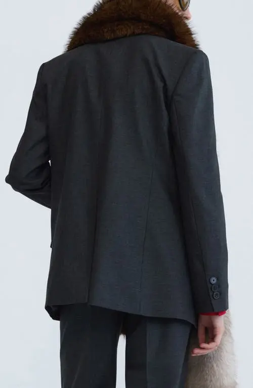 Mango Wool Blend Suit Blazer