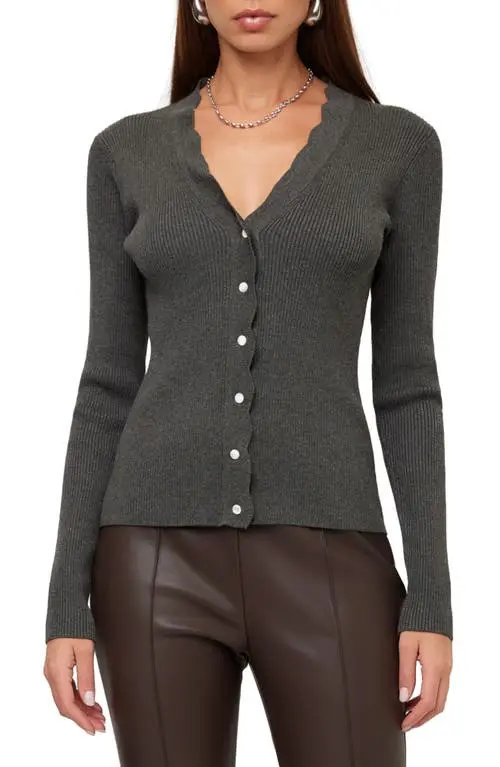 Fifteen Twenty Bliss Scallop Edge Cardigan - Charcoal