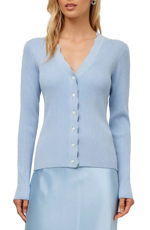 Fifteen Twenty Bliss Scallop Edge Cardigan - Glacier