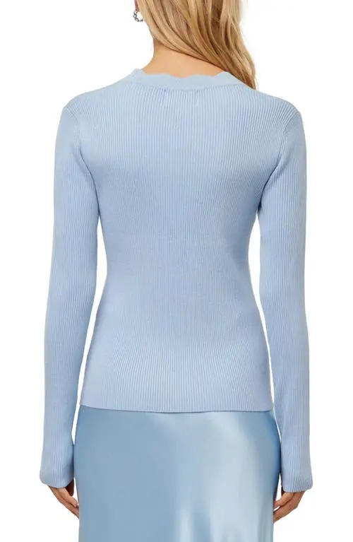 Fifteen Twenty Bliss Scallop Edge Cardigan - Glacier