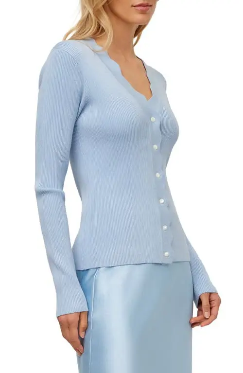 Fifteen Twenty Bliss Scallop Edge Cardigan - Glacier