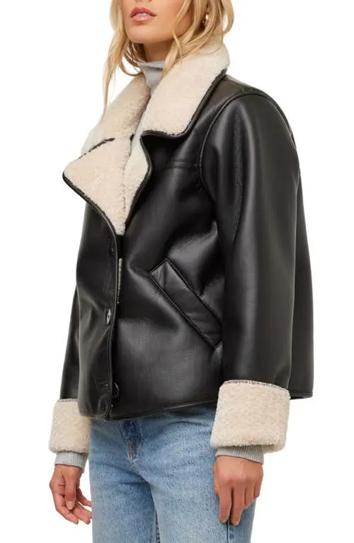 Fifteen Twenty Tara Faux Leather & Faux Shearling Jacket