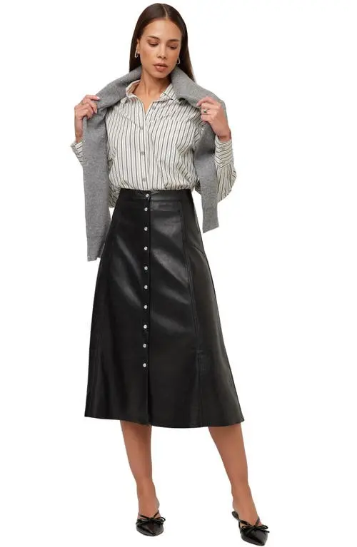 Fifteen Twenty Esmeralda Faux Leather Midi Skirt