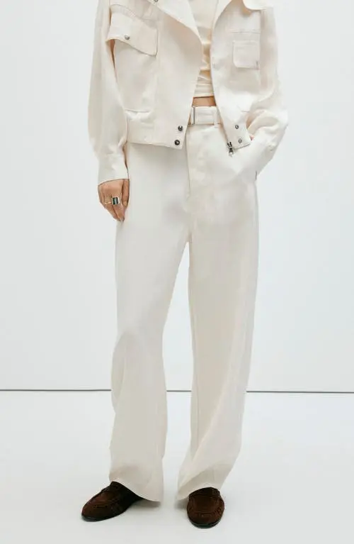 Mango Belted Straight Leg Pants