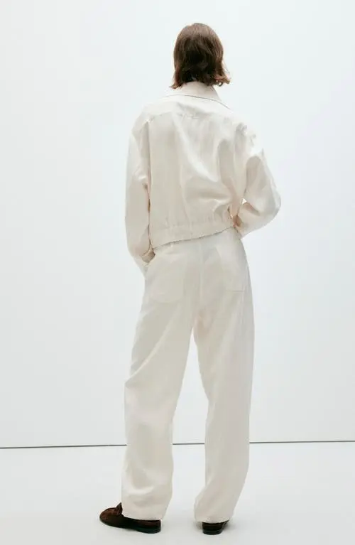 Mango Belted Straight Leg Pants