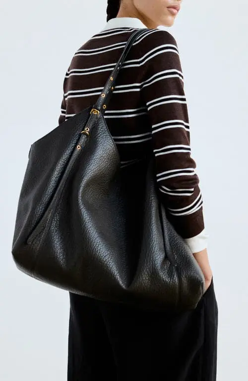 Mango Striped Polo Collar Sweater