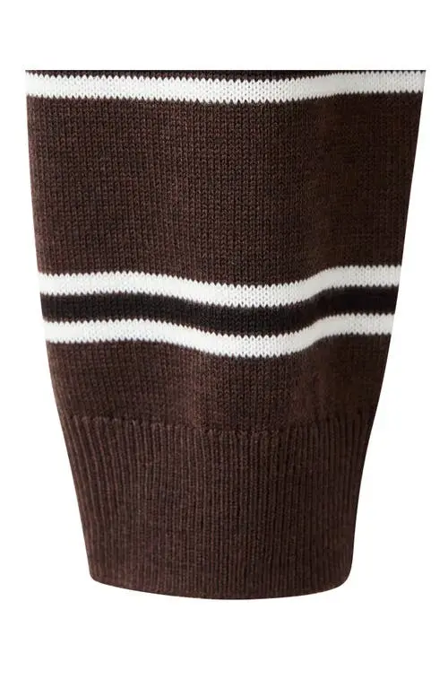 Mango Striped Polo Collar Sweater